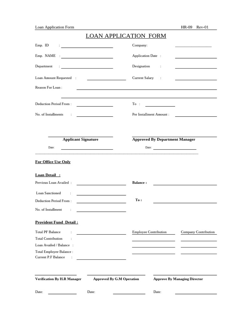 Employee Loan Application Form | PDF
