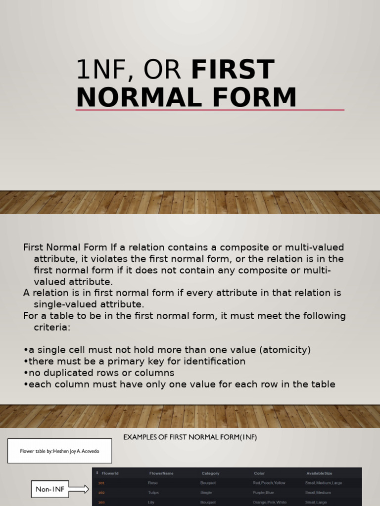 1NF or First Normal Form | PDF