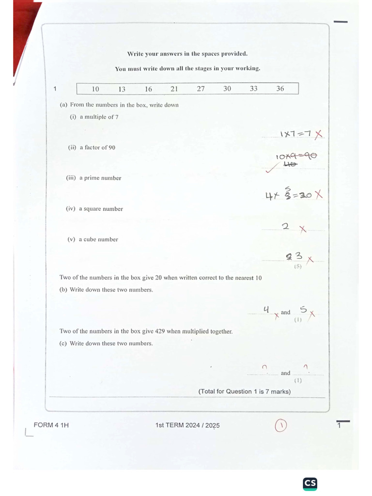 Form 4 Paper 1 | PDF