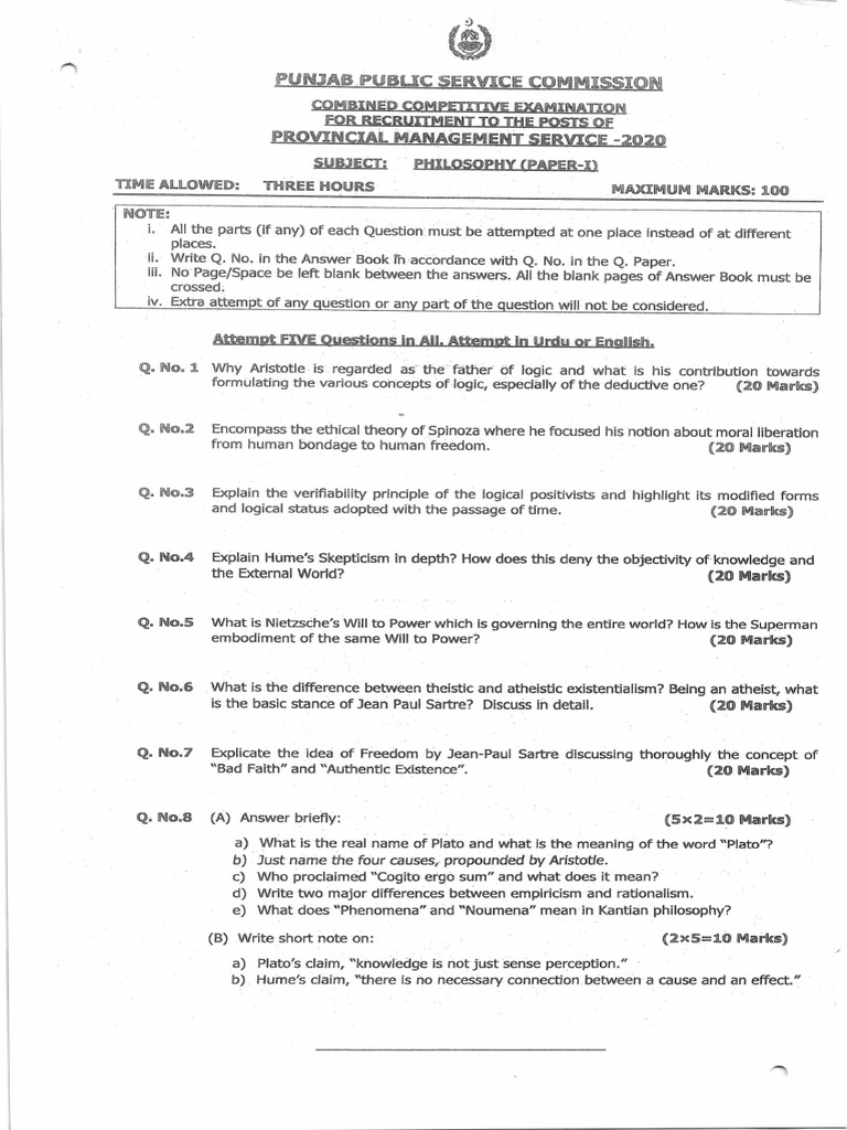 PMS-2020-O-Philosophy 240821111131 | PDF | Rationalism | Metaphysics