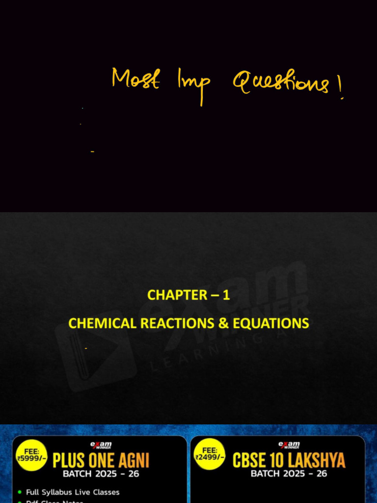 Examwinner Cbse 10 Athulya Miss Chemistry Live Note | PDF
