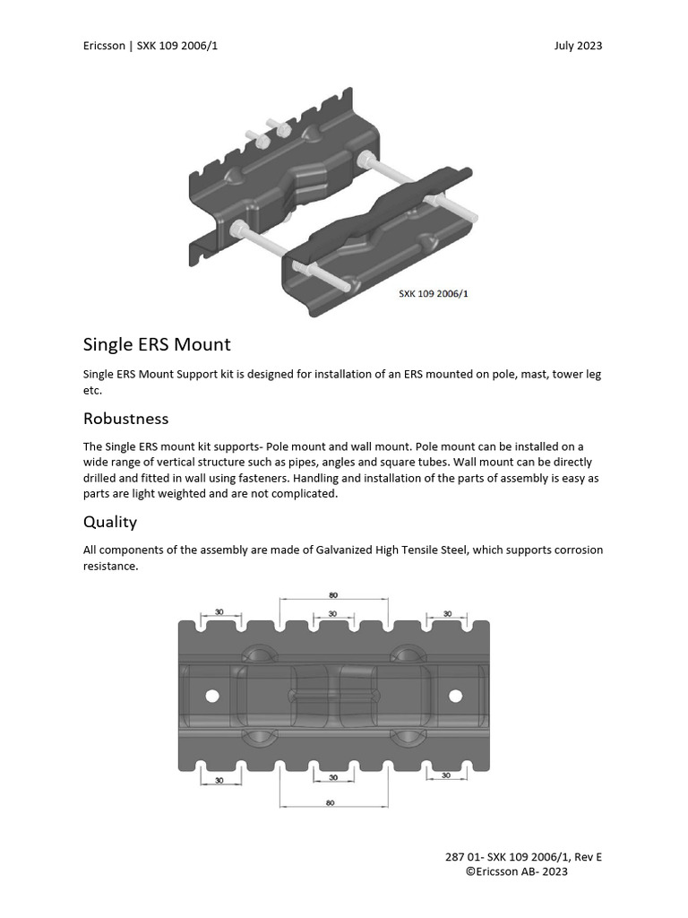 Single ERS Mount Installation Guide | PDF