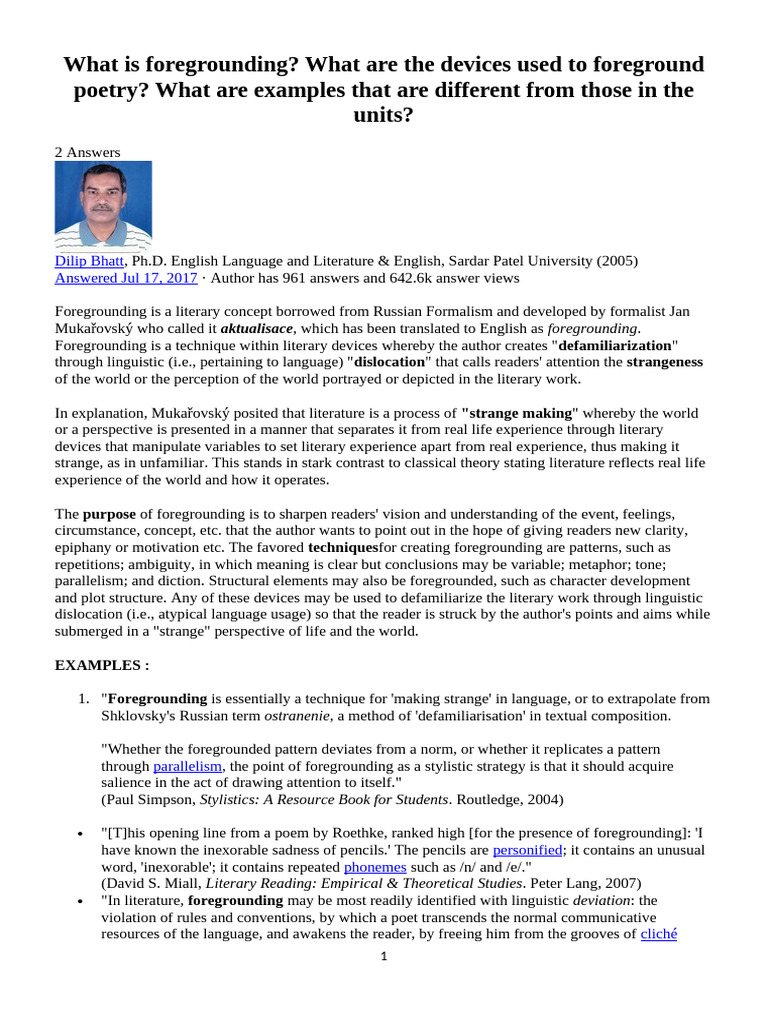 What is foregrounding | PDF | Linguistics | Human Communication