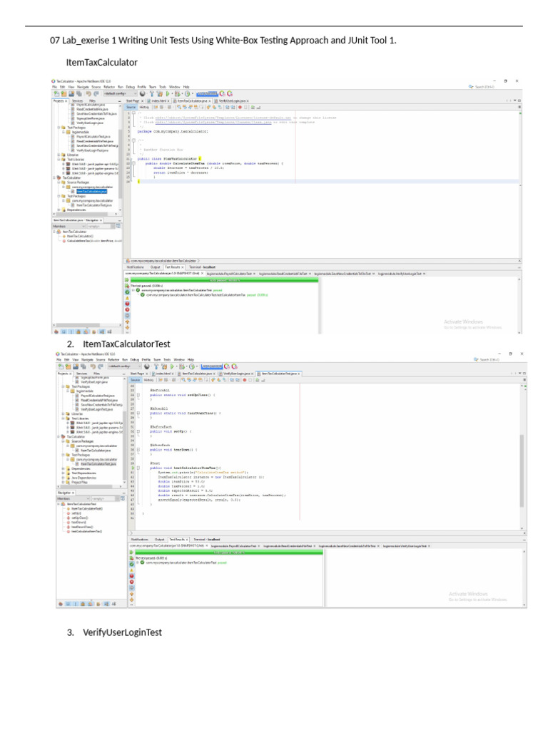 Unit Testing with JUnit: Lab Exercise | PDF