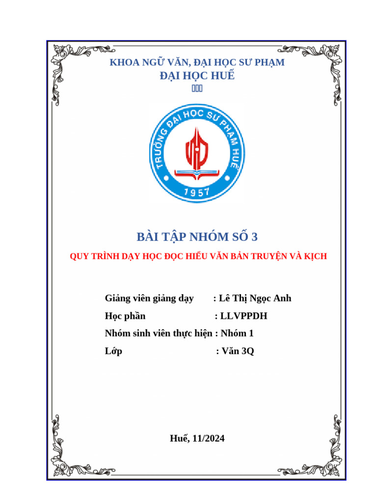 NHÓM 1 - VĂN 3Q - BT3 | PDF