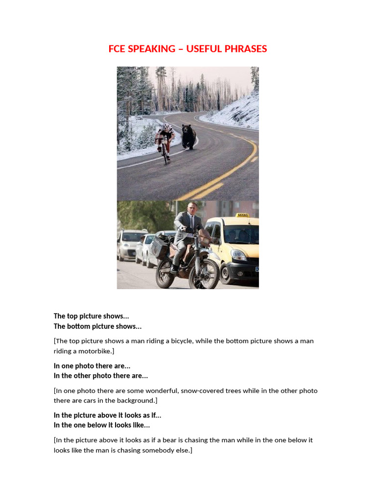 FCE SPEAKING USEFUL PHRASES | PDF