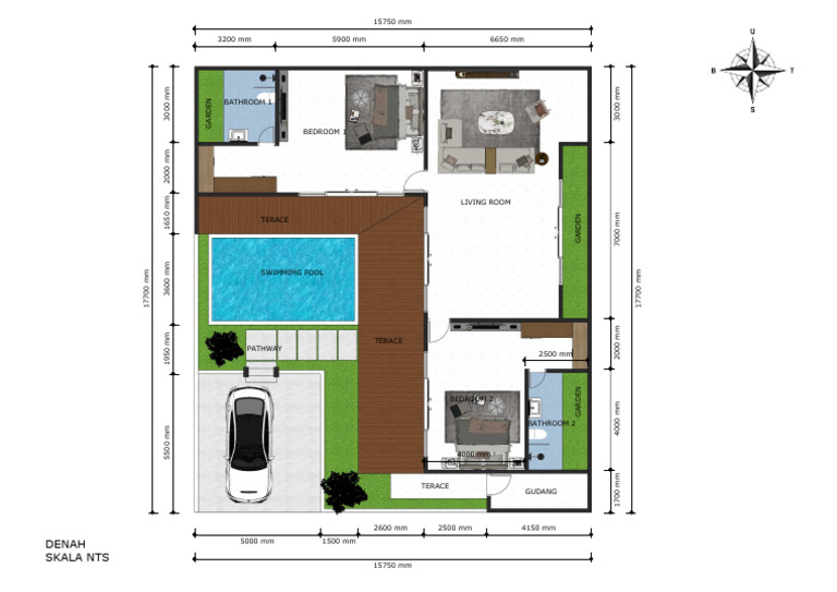 Denah Villa | PDF | Room | Interior Design