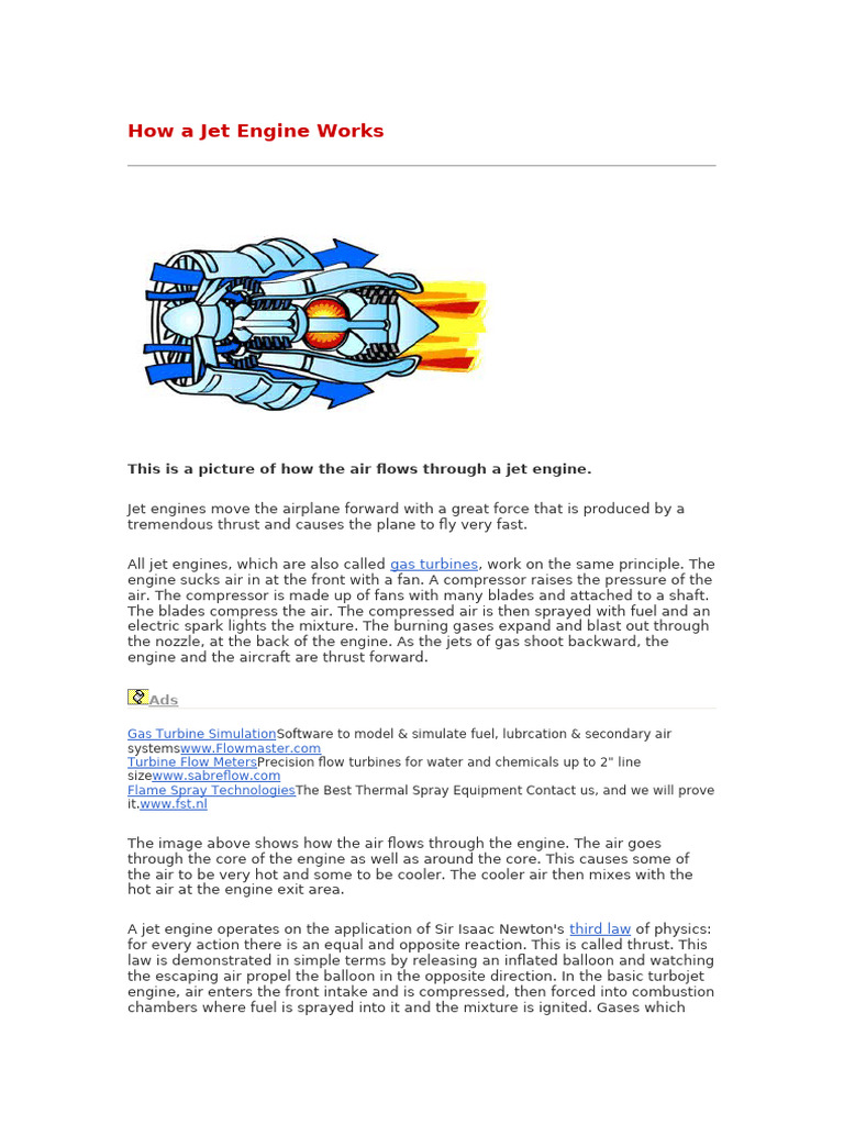 How A Jet Engine Works | PDF | Jet Engine | Engines