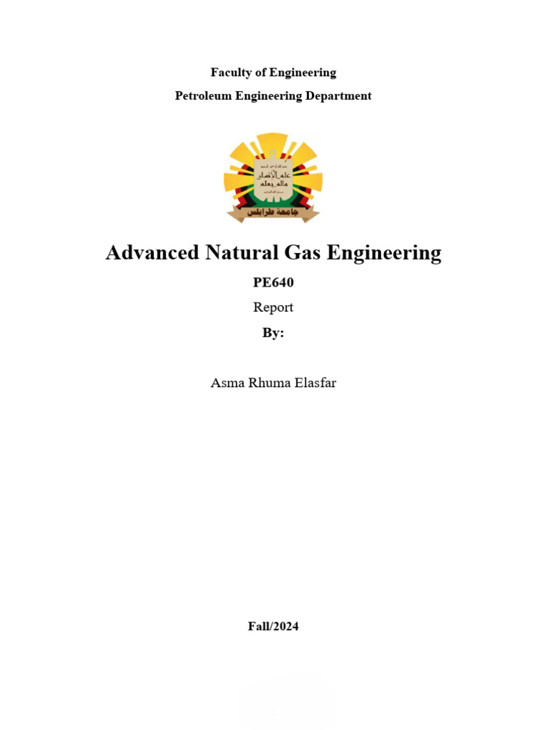 Advanced Natural Gas Engineering Report | PDF | Natural Gas | Gases