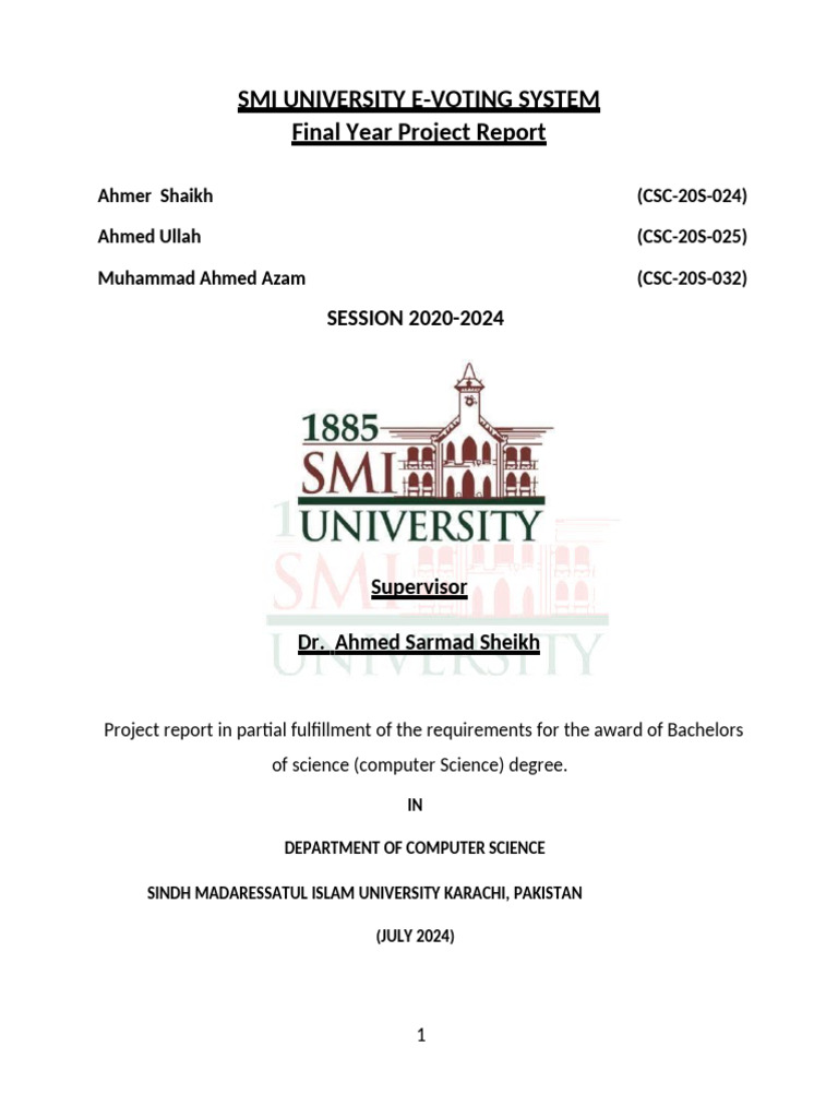 SMI University E-Voting System Report | PDF | Software Testing ...