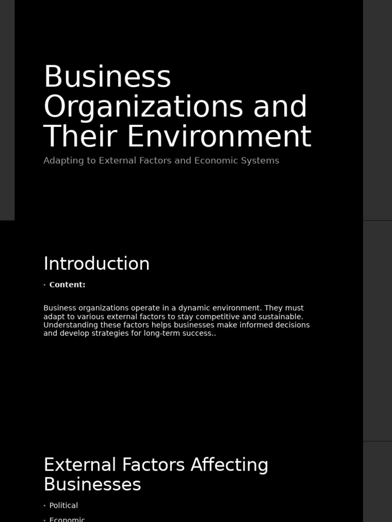 Business Organizations and Their Environment | PDF | Capitalism | Business