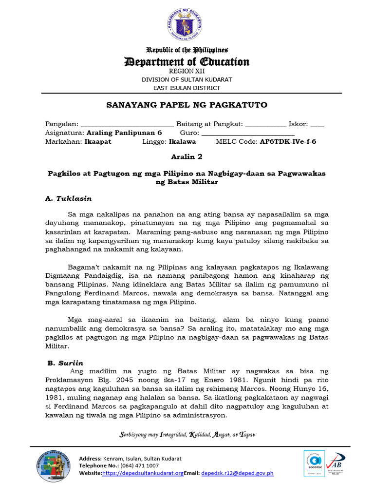 LAS AP6 Week 2 | PDF