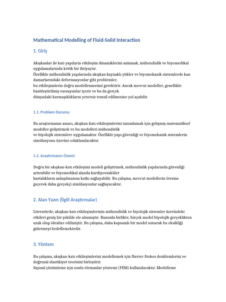 Mathematical Modelling of Fluid Solid Interaction | PDF