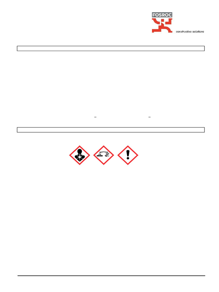 Fosroc Nitomortar El HB Hardener-Aus GHS | PDF | Dangerous Goods | Toxicity