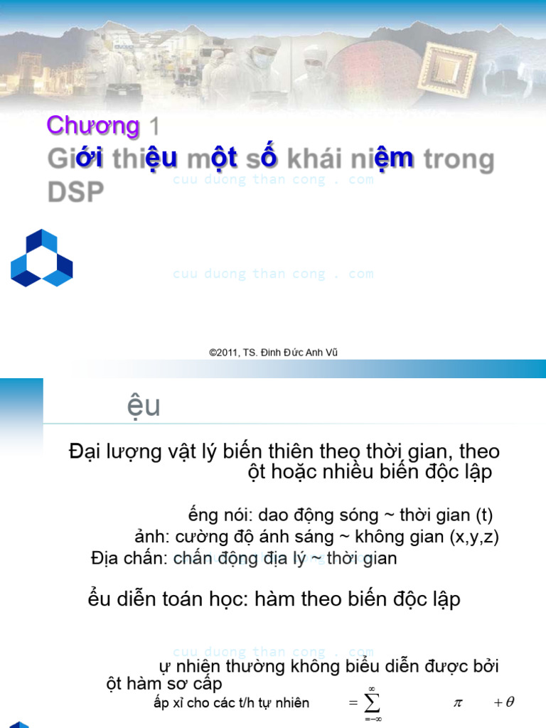Xu Ly Tin Hieu So Dinh Duc Anh Vu Chuong1 2011 Gioi Thieu Mot So Khai Niem Trong Dsp ...