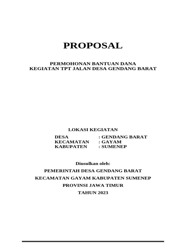 Proposal TPT Ds Curahrejo 2021 - Salin | PDF