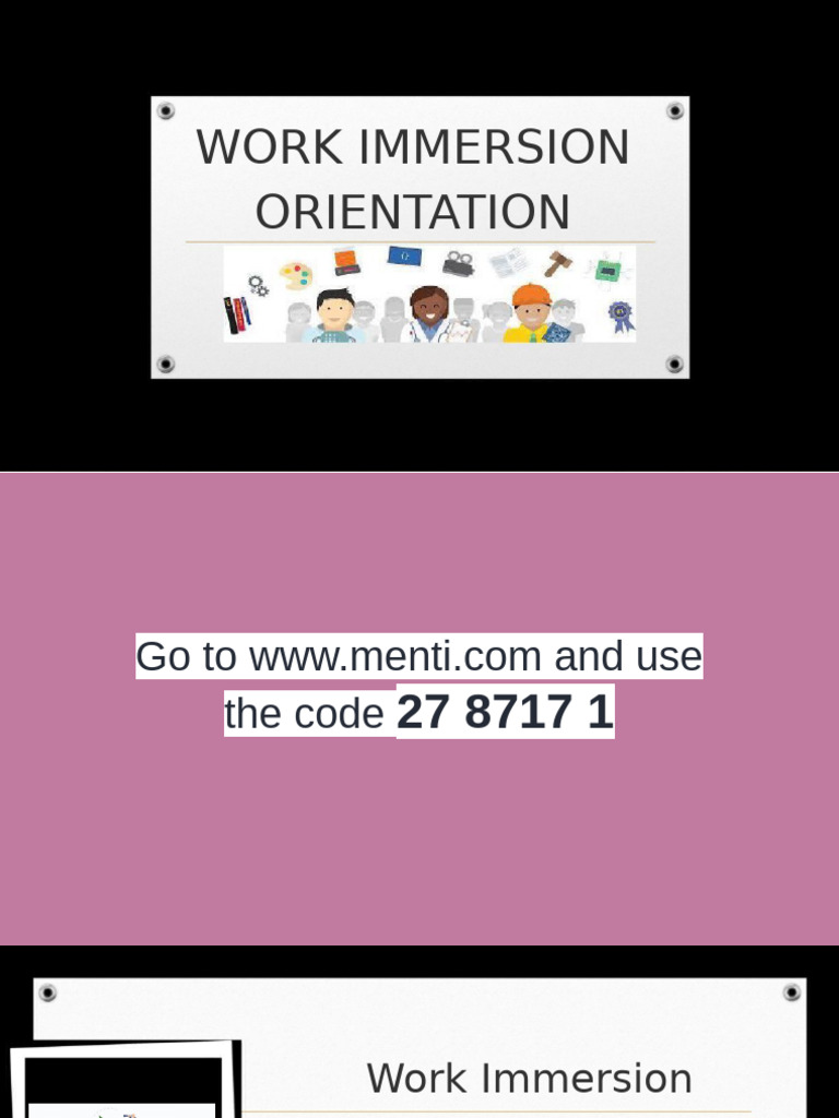 Work Immersion Orientation | PDF | Job Interview | Curriculum