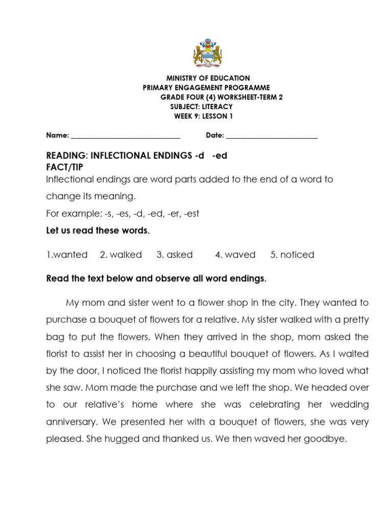 Grade 4 Literacy Weeks 9-13 Worksheets - Term 2 | PDF | Subject ...