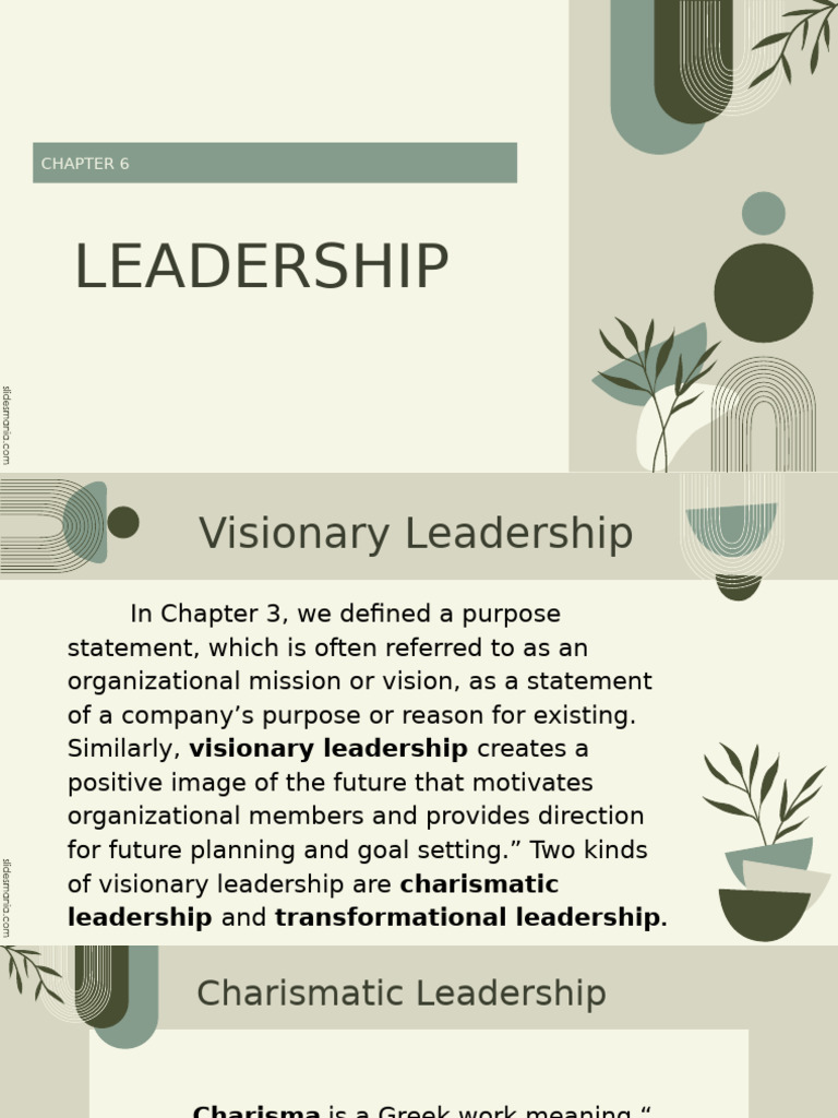 Visionary and Charismatic Leadership | PDF | Leadership | Charisma