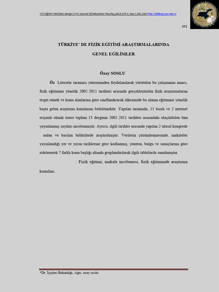 T - Rkiye - de Fizik E - Itimi Ara - T - Rmalar - Nda Genel E - Ilimler (#165937) - 146238 | PDF