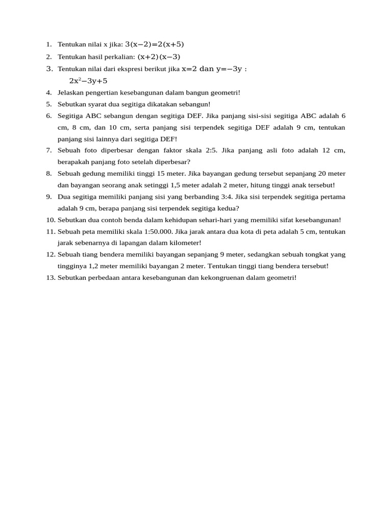 PTS MTK Kelas 7 Kurmer | PDF