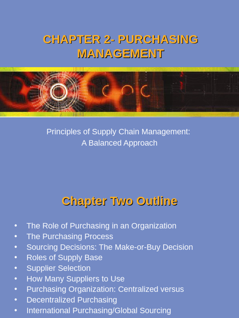 Chapter 02 Purchasing | PDF | Supply Chain | Supply Chain Management