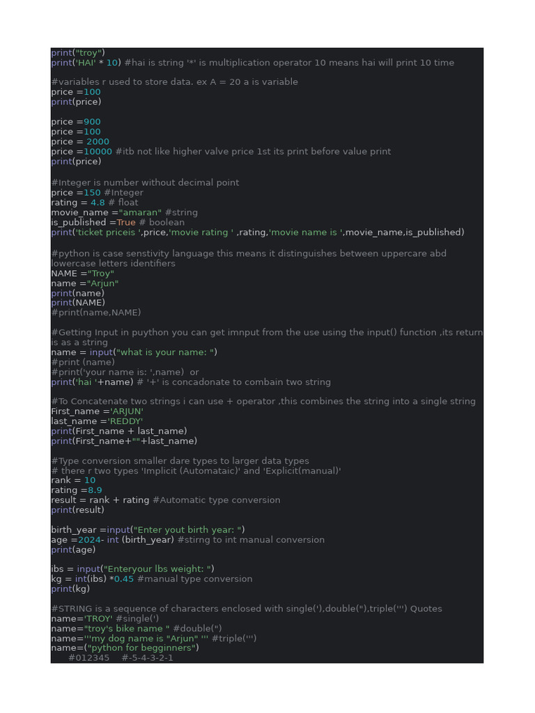 PYTHON FOR BEGINNERSada | PDF | Data Type | String (Computer Science) PYTHON FOR BEGINNERSada | PDF | Data Type | String (Computer Science)