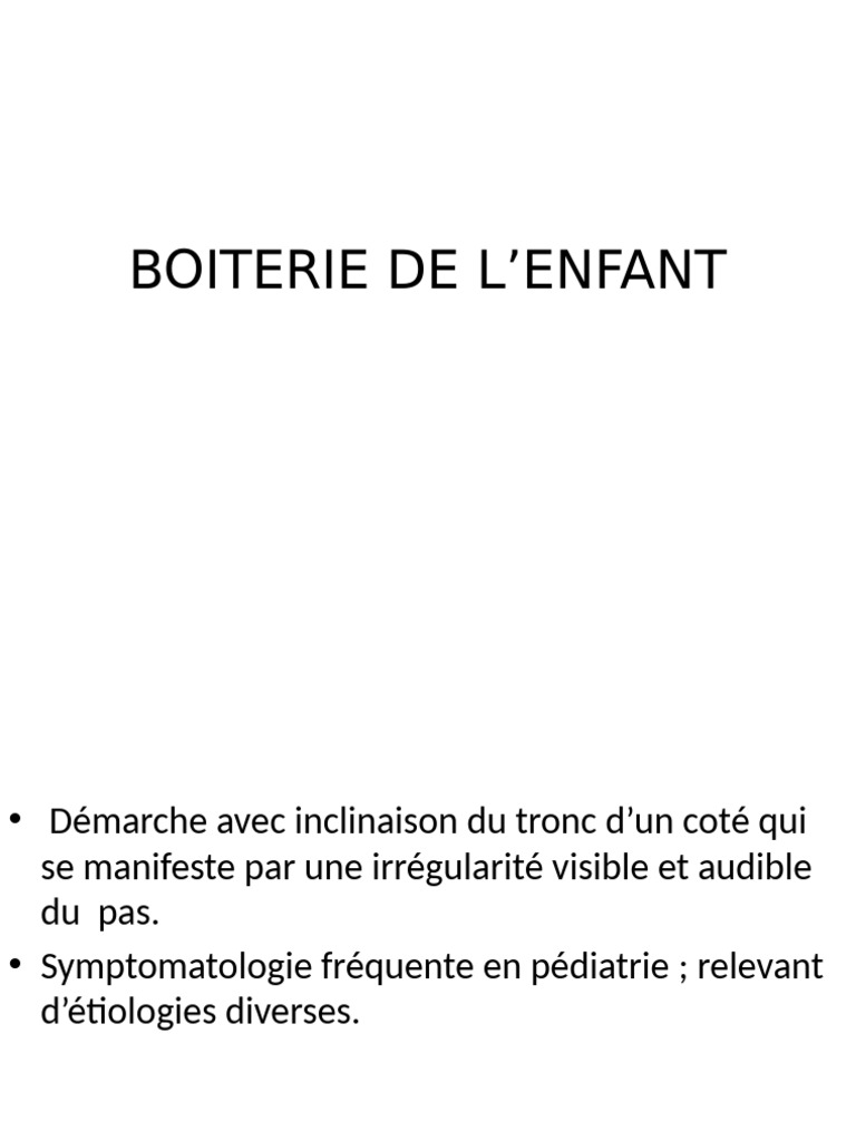 Diagnostic de la Boiterie Enfantine | PDF | Maladies et troubles ...