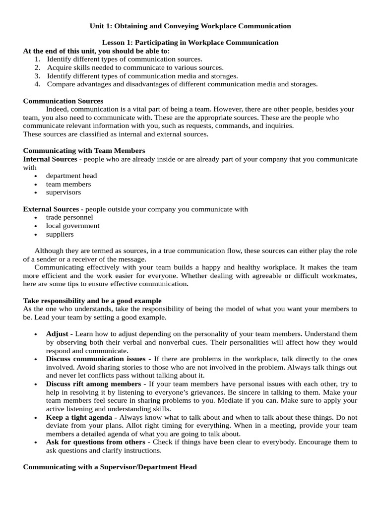 Participating in Workplace Communication | PDF | Computer File ...