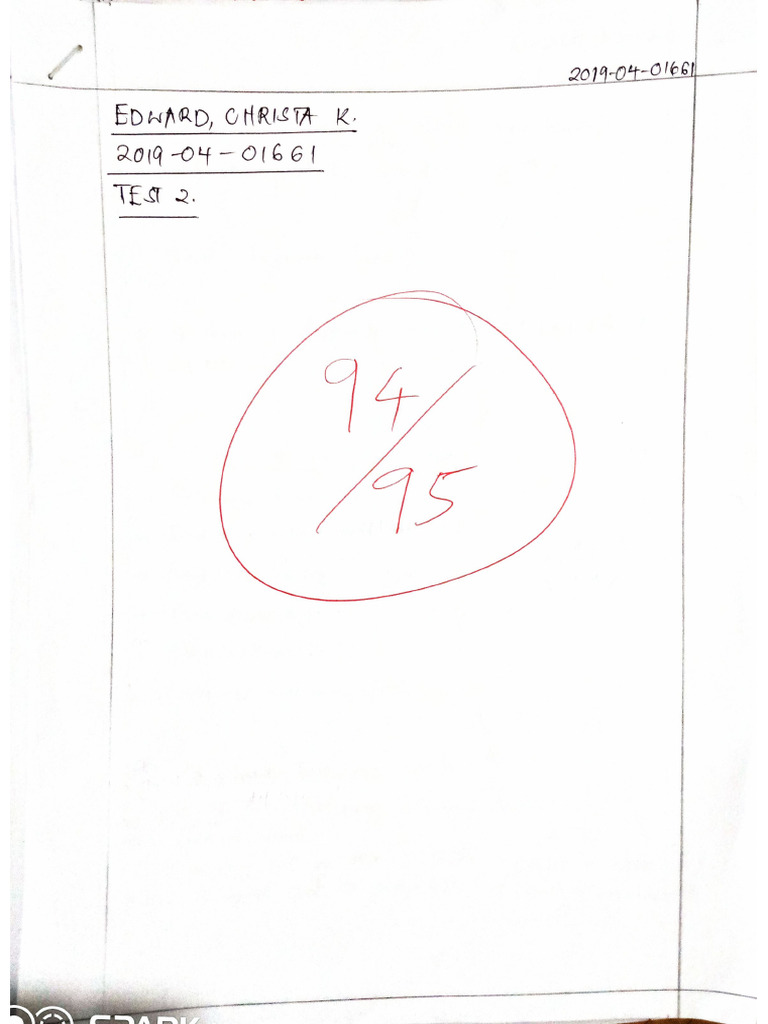 CP320 TEST 2 MARKING SCHEME. 2021-2022 | PDF