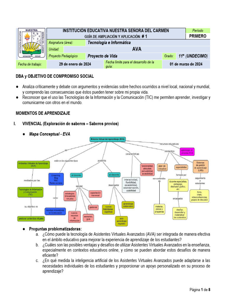 Guia1 - Grado - 11 I PERIODO | PDF | Moodle | Enseñando