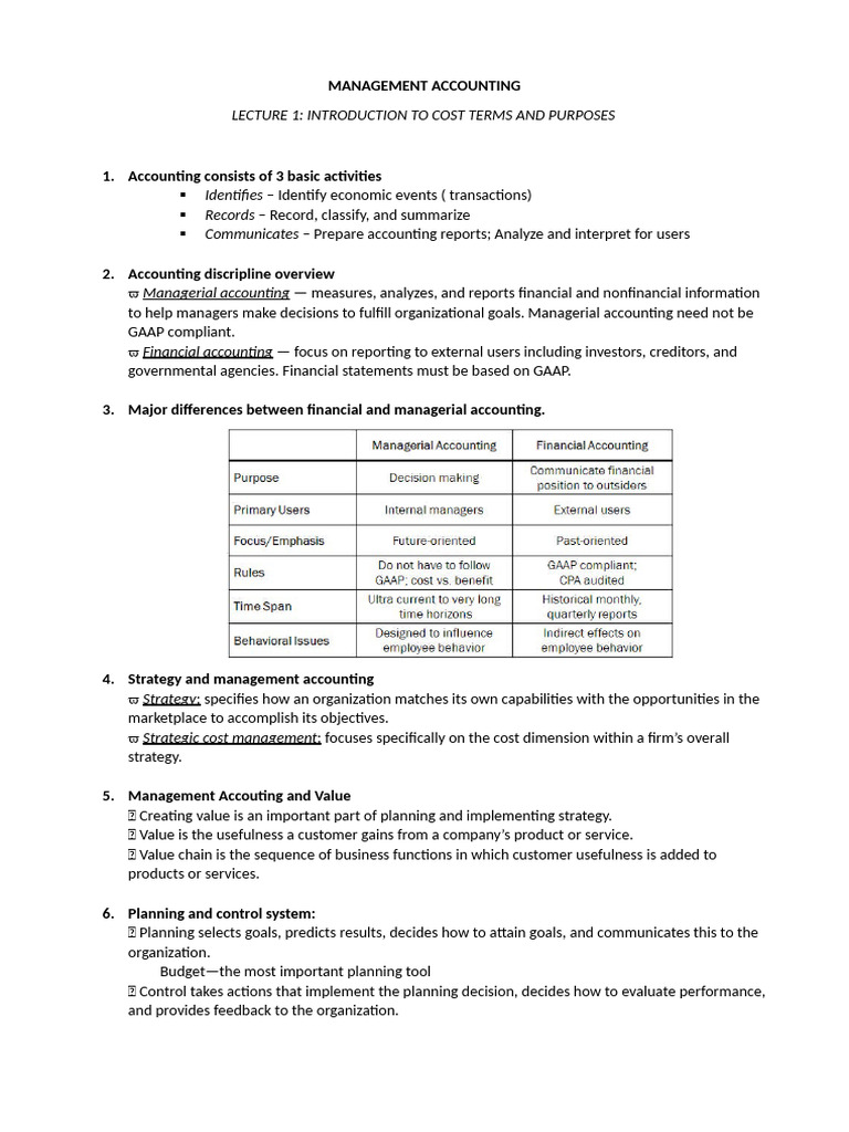 Introduction to Management Accounting Concepts | PDF | Accounting ...