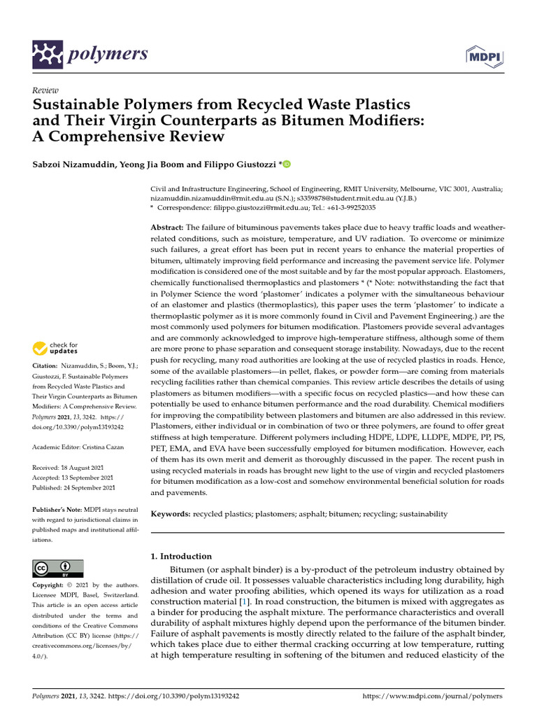 Polymers 13 03242 v2 | PDF | Recycling | Polymers