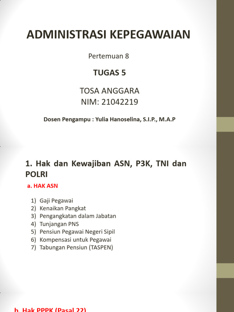 Administrasi Kepegawaian - Tugas5 | PDF