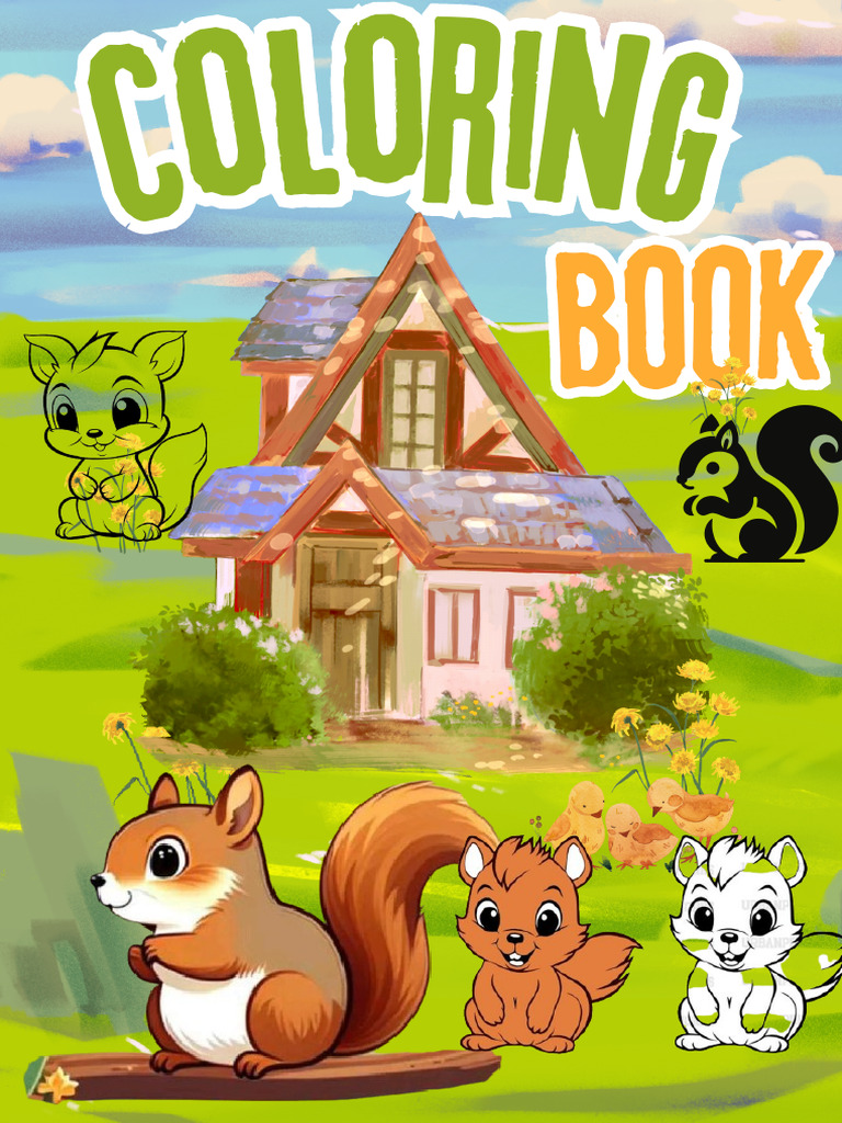Colorful Farm Theme Coloring Book Cover | PDF