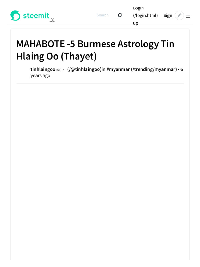 MAHABOTE - 5 Burmese Astrology Tin Hlaing Oo (Thayet) - Steemit | PDF