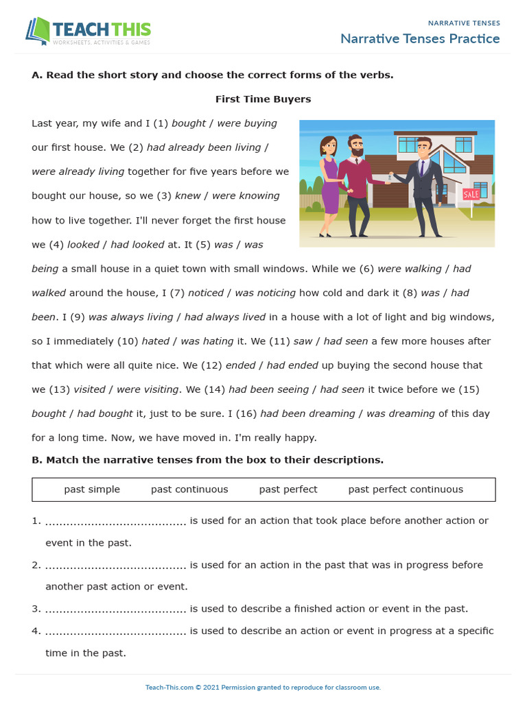 narrative-tenses-practice-2-3 | PDF | Grammatical Tense | Syntax