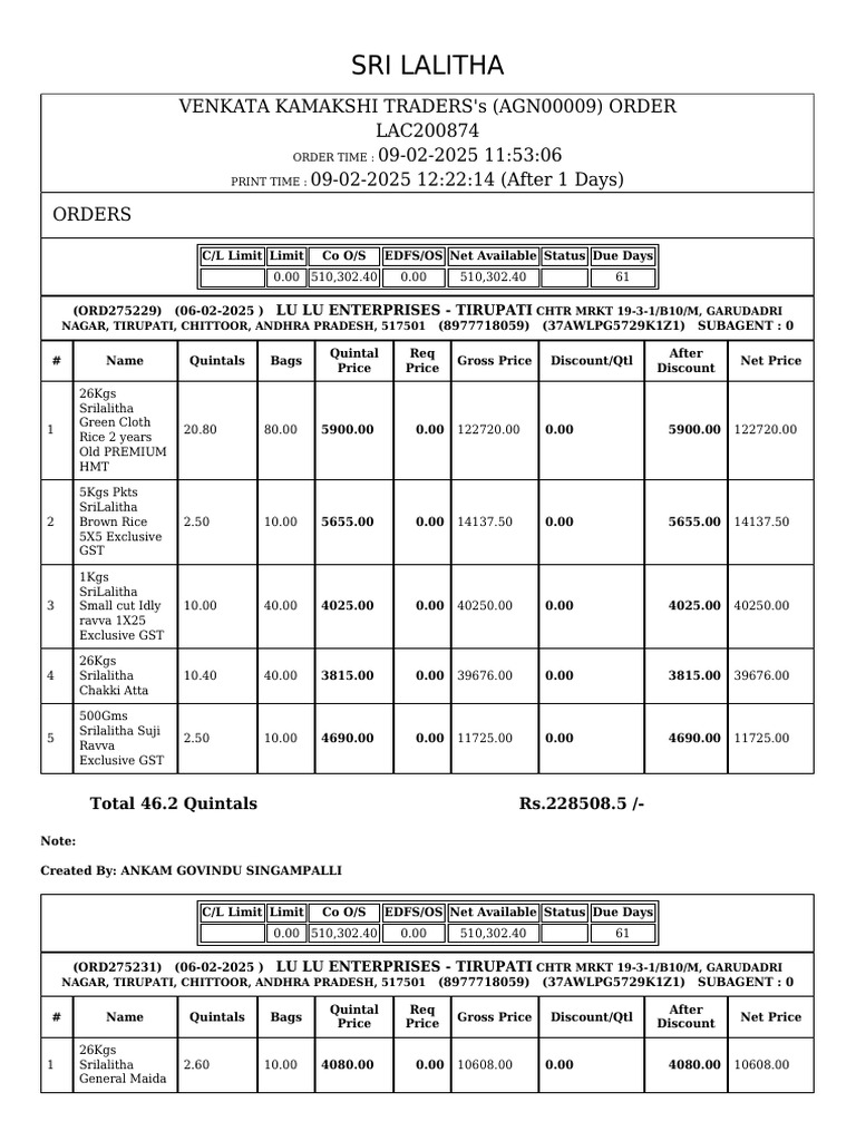 Order Form LAC200874 | PDF