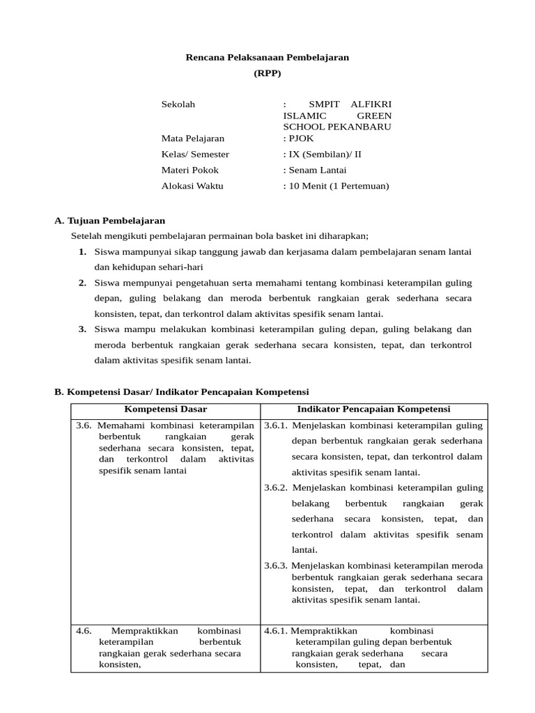 RPP Kelas 9 Semester 2 | PDF