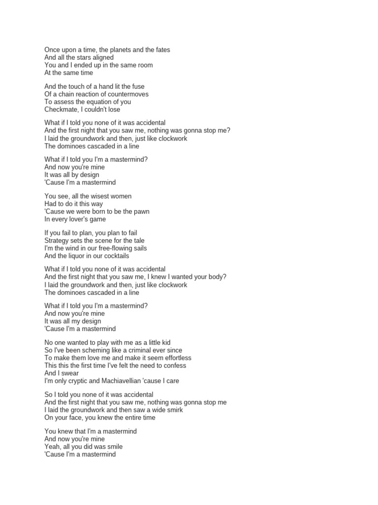 Mastermind: A Love Strategy Poem | PDF