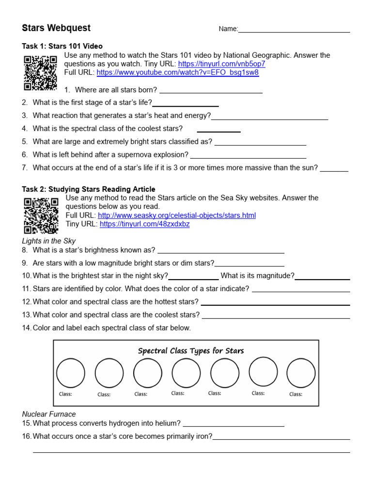 6-Stars Webquest | PDF | Stars | Apparent Magnitude