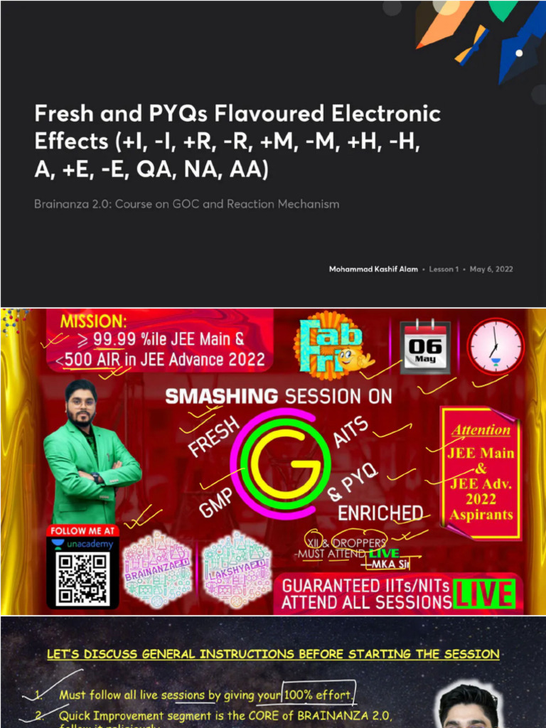 Fresh and PYQs Flavoured Electronic Effects I I R R M M H H A E E QA NA AA With Anno | PDF