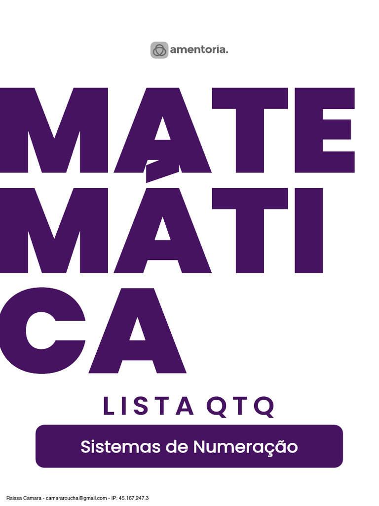 QTQ - Sistemas de Numeração o | PDF | Decimal | Números