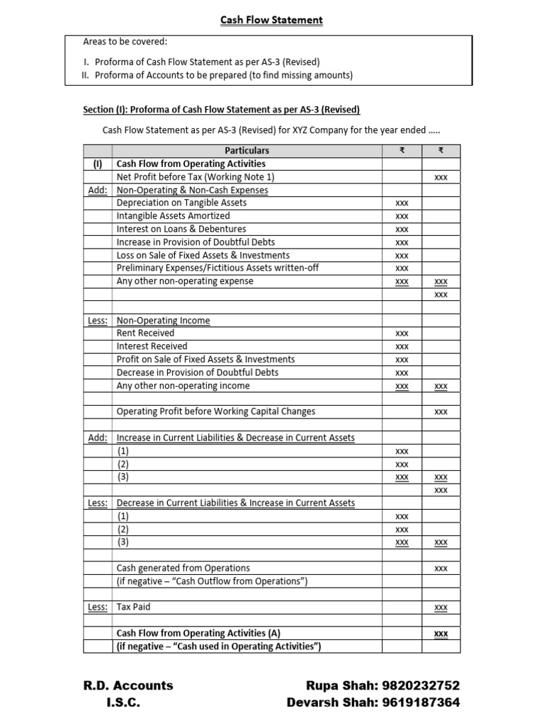 Cash Flow Statement Notes-1 | PDF | Dividend | Cash Flow Statement