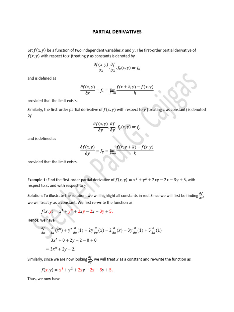 Module Partial Derivatives | PDF | Derivative | Differential Equations
