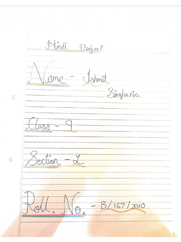 Ishmit Singhania 9L Final Term Hindi Project | PDF