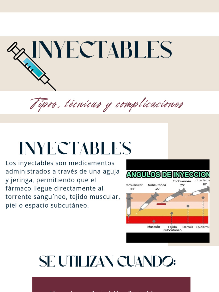 Taller de Inyectables | PDF | Inyección (medicina) | Cuidado de la salud