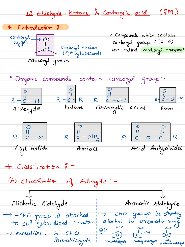 Aldehyde, Ketone & Carboxylic Acid | PDF