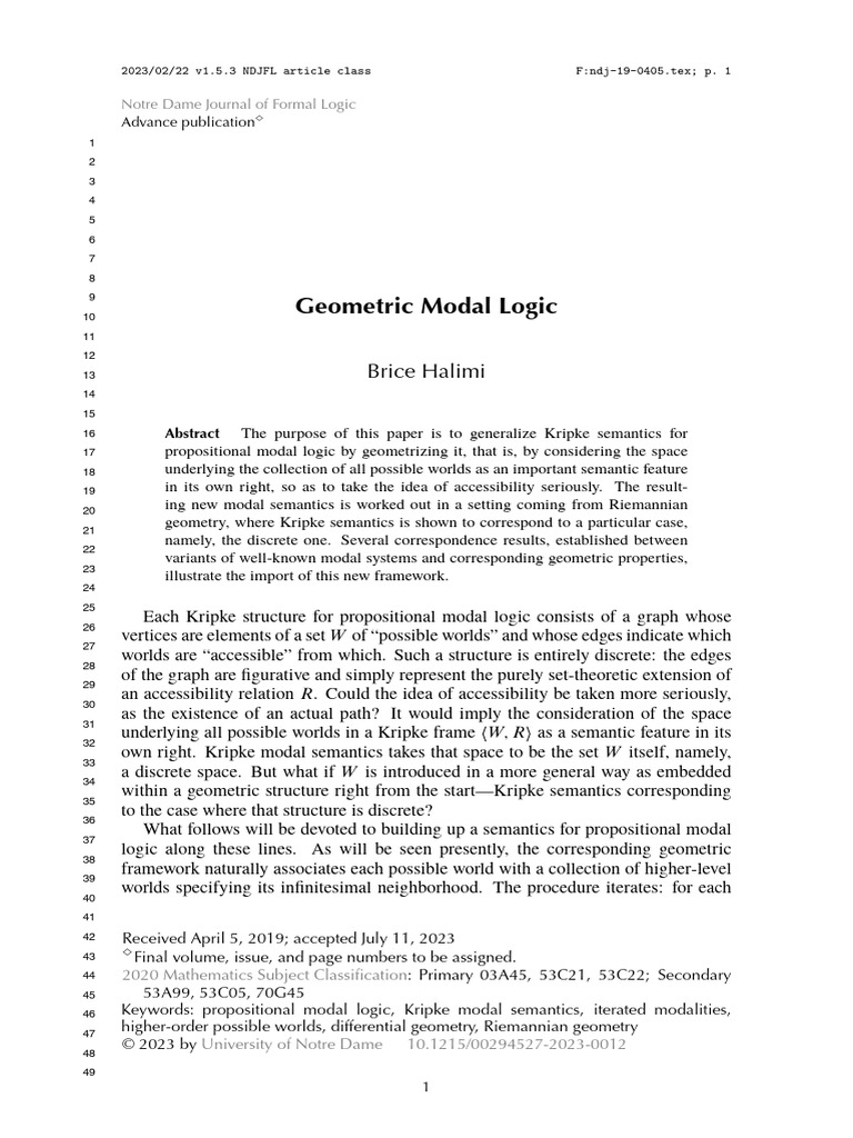 Geometric Modal Logic Framework | PDF | Modal Logic | Geometry