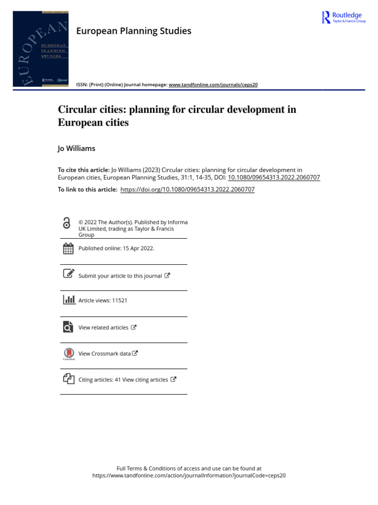 Circular Cities Planning For Circular Development in European Cities ...